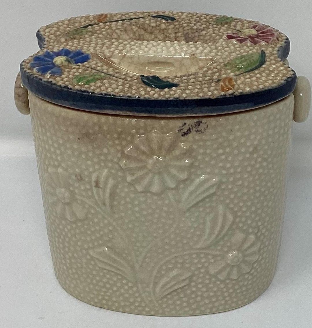 Vintage Floral Ceramic Container With Lid - Etsy