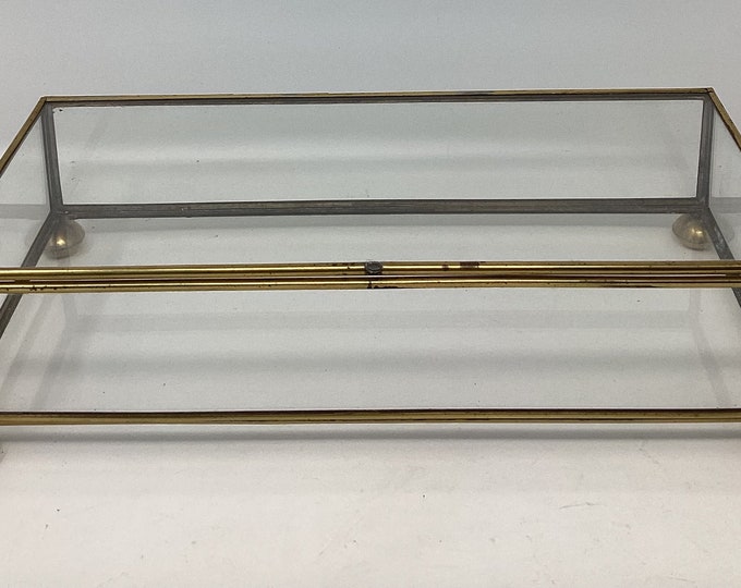 Vintage Brass and Glass Display Case - Etsy