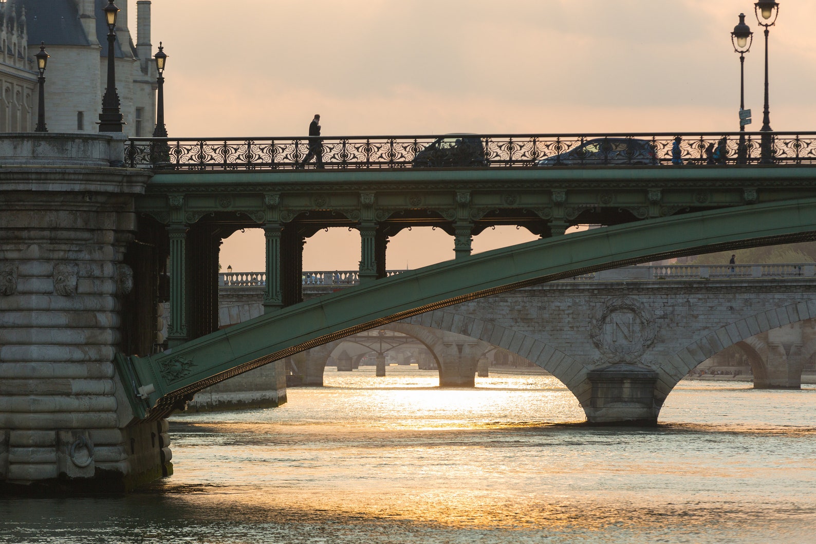 Bridge to Notre-dame De Paris, Sunset in Paris Print, Water Reflections ...