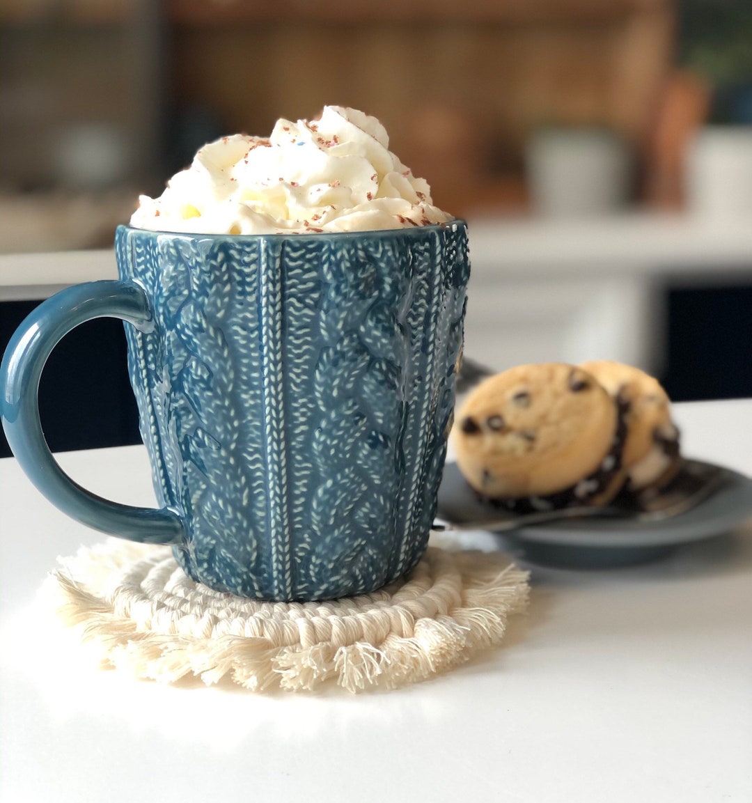 Boho Macrame Coaster: Bohemian Drink Coaster, Table Decor - Etsy