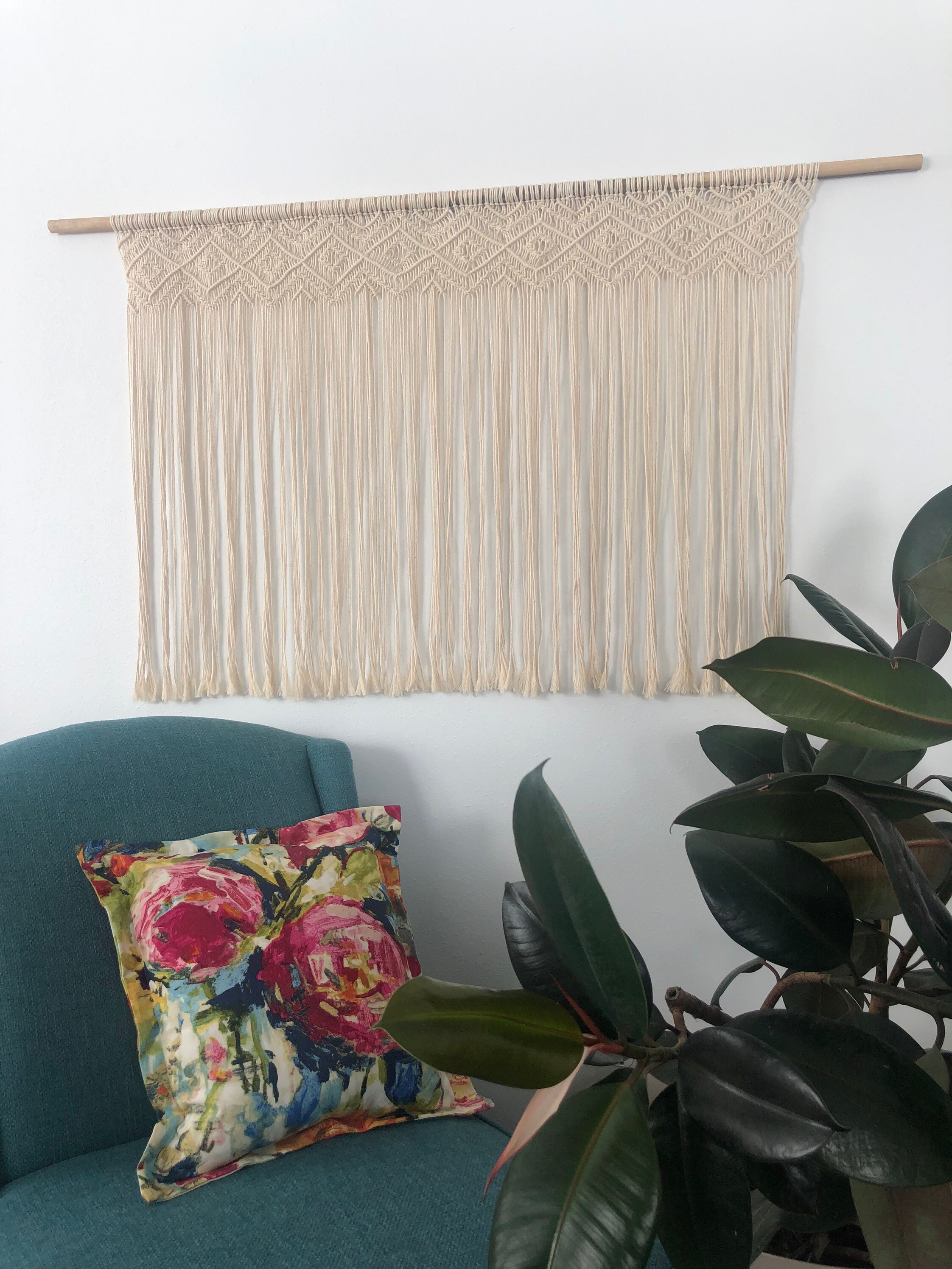 Large Macrame Wall Tapestry Macrame Wall Hanging Blue | Etsy