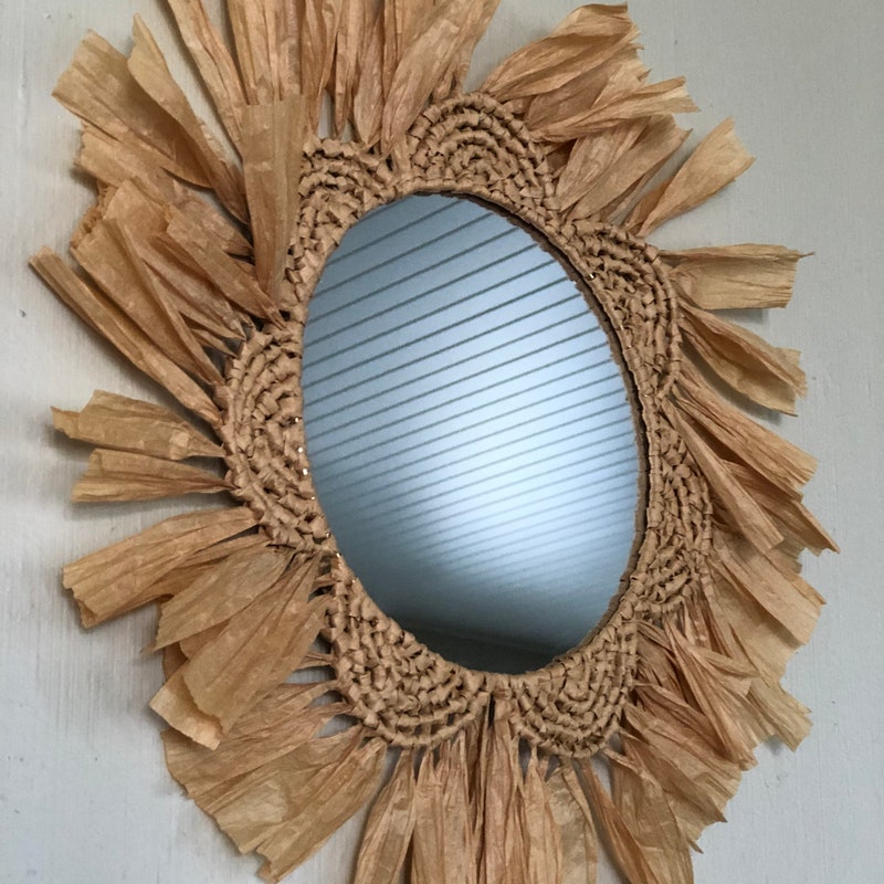 Mirror With Raffia - Etsy