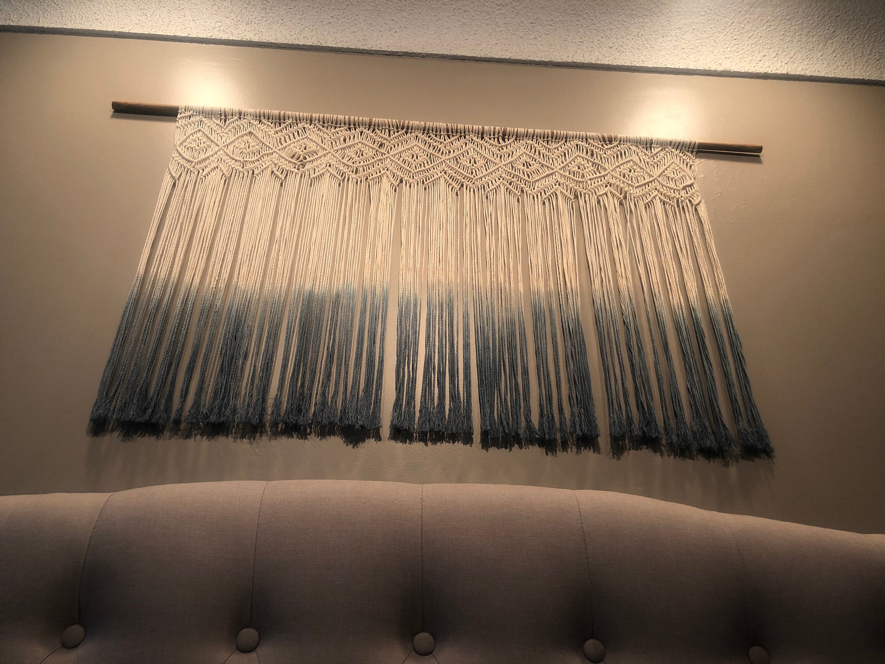 Large Macrame Wall Tapestry Macrame Wall Hanging Blue | Etsy