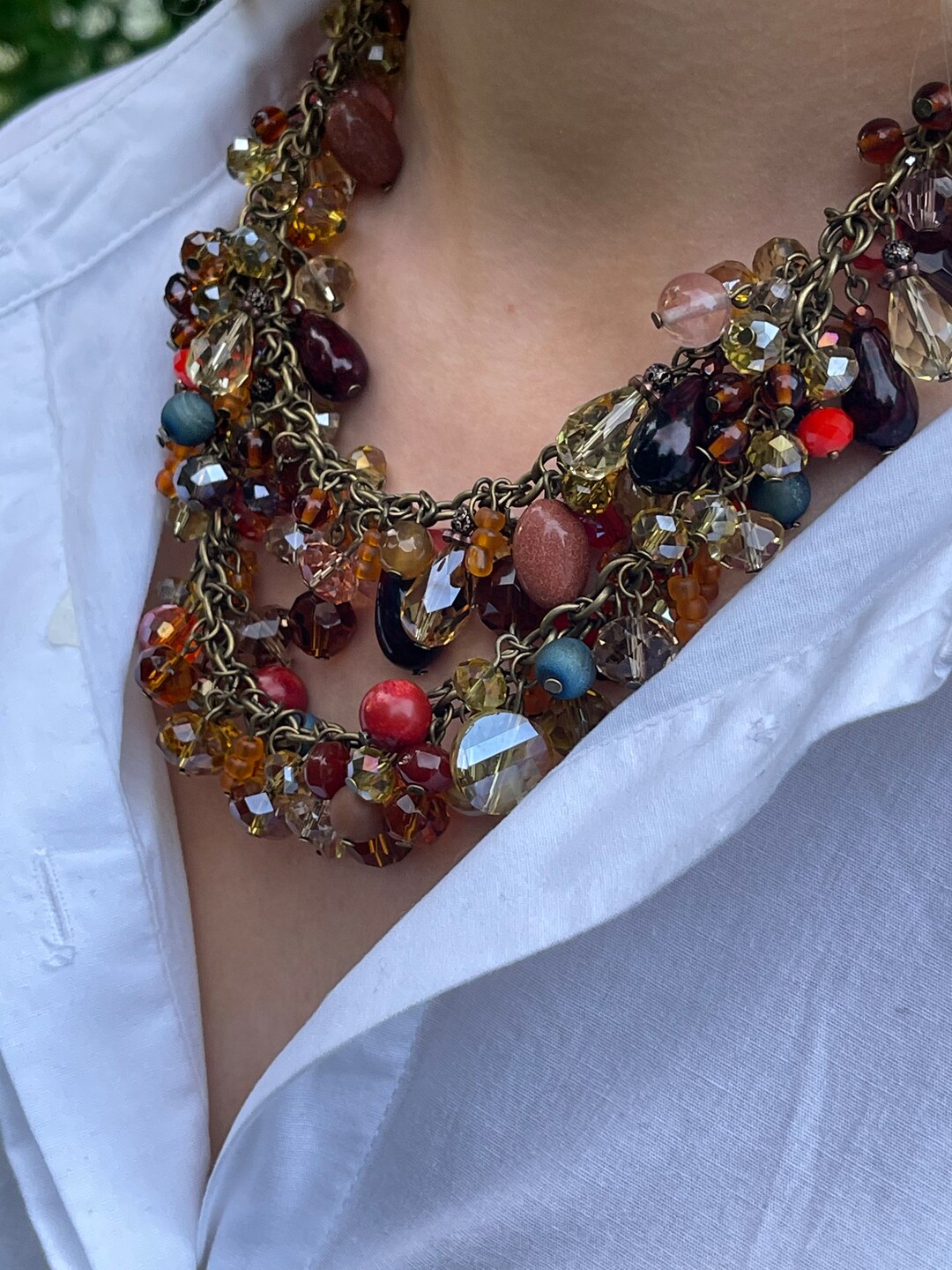 Beautifully Sparkling Necklace Made of Multiple Pendants - Etsy