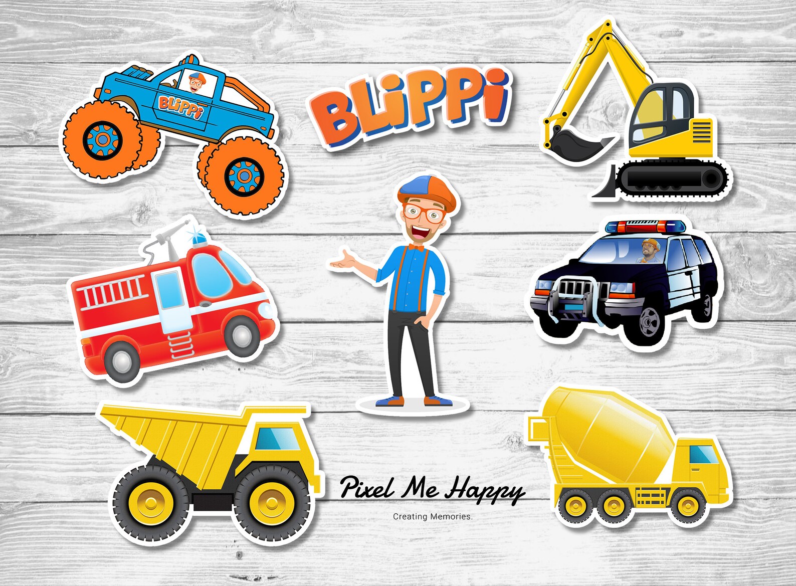 Blippi Stickers 8 Count Set | Etsy