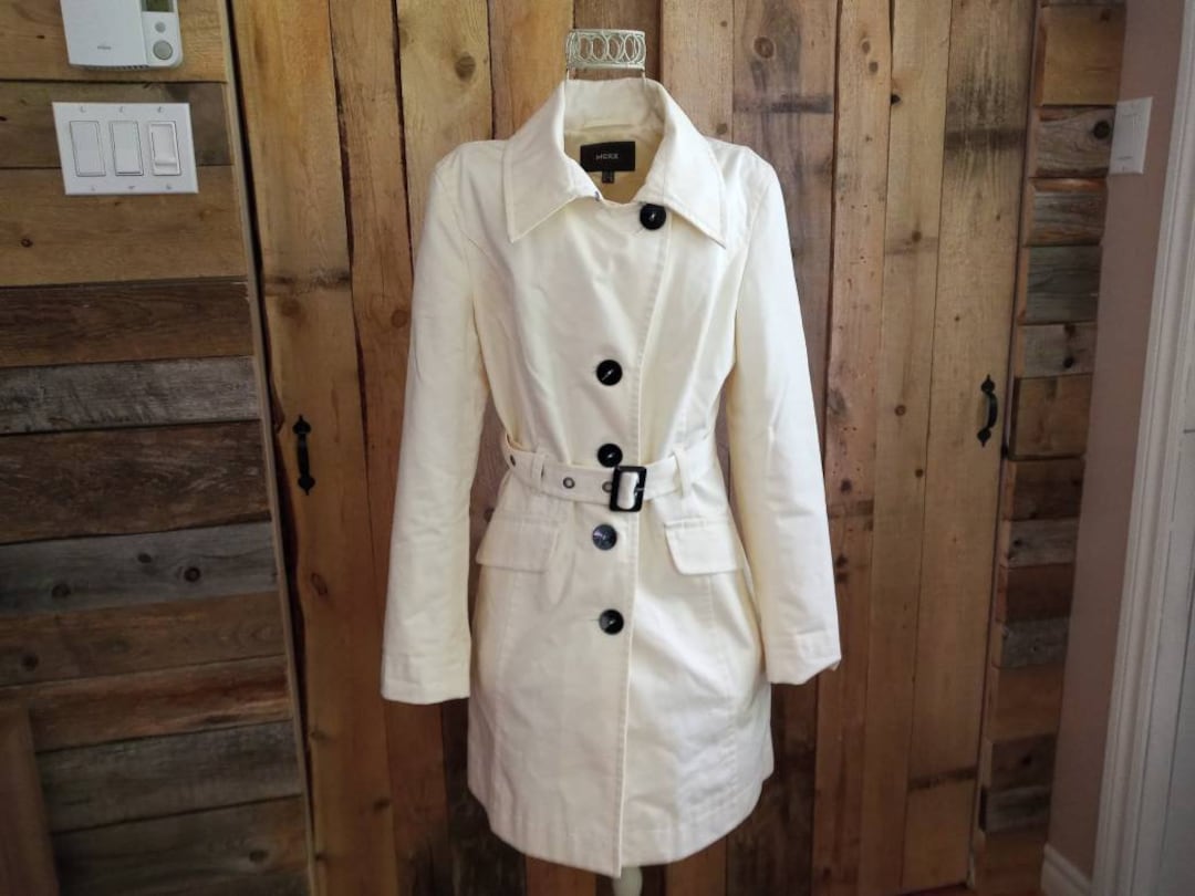 Mexx Vintage Minimalist Ivory Beige Waterproof Coat Overcoat - Etsy