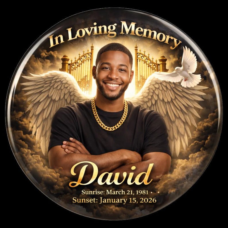 Custom Memorial Buttons With Photo | Funeral Pins | Celebration of Life ...