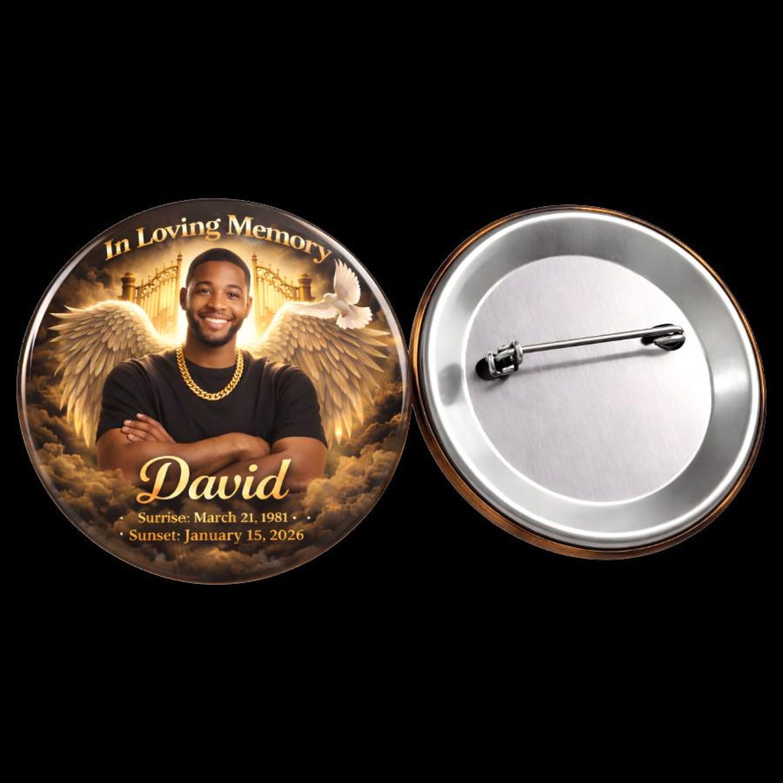Custom Memorial Buttons With Photo | Funeral Pins | Celebration of Life ...