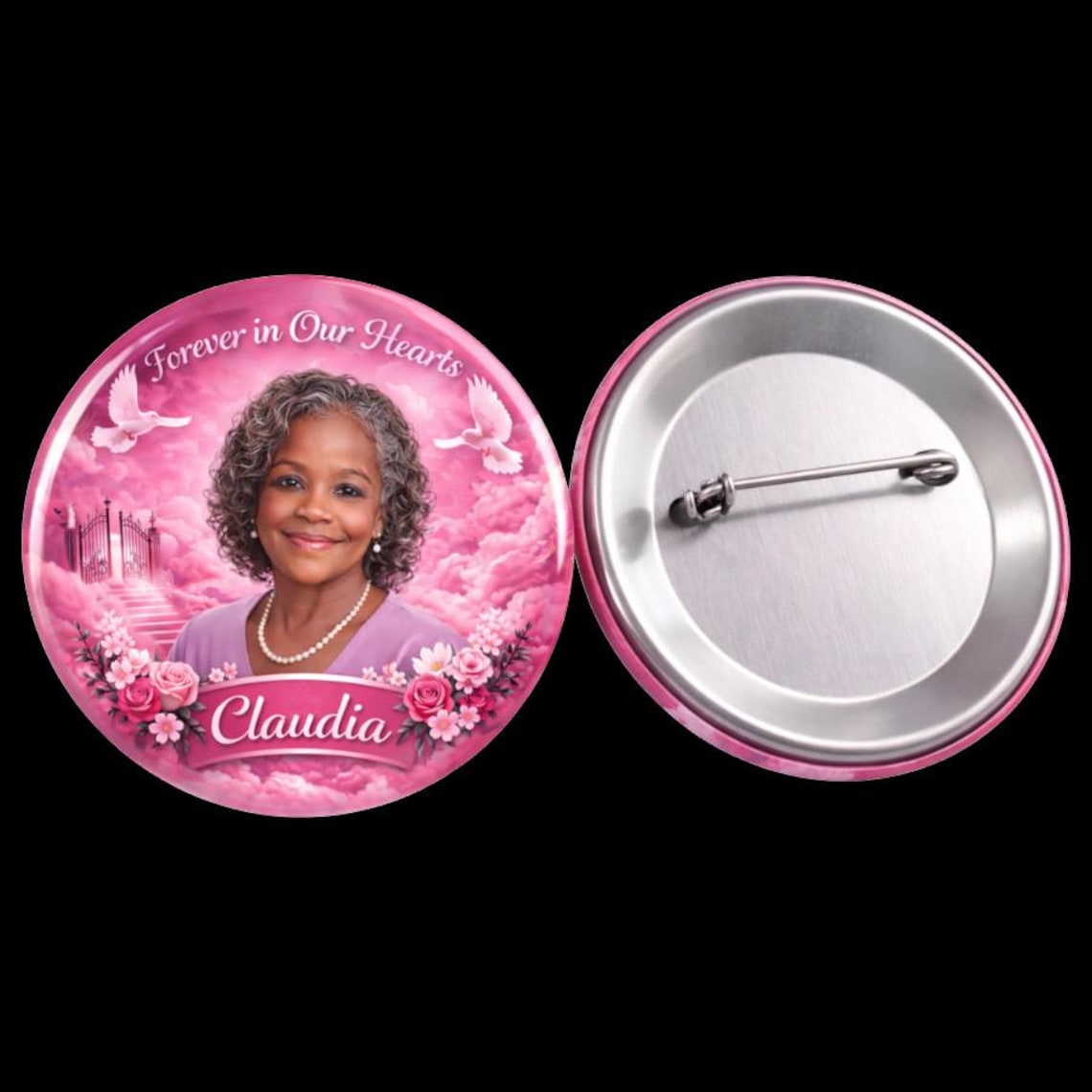Custom Memorial Buttons With Photo | Funeral Pins | Celebration of Life ...