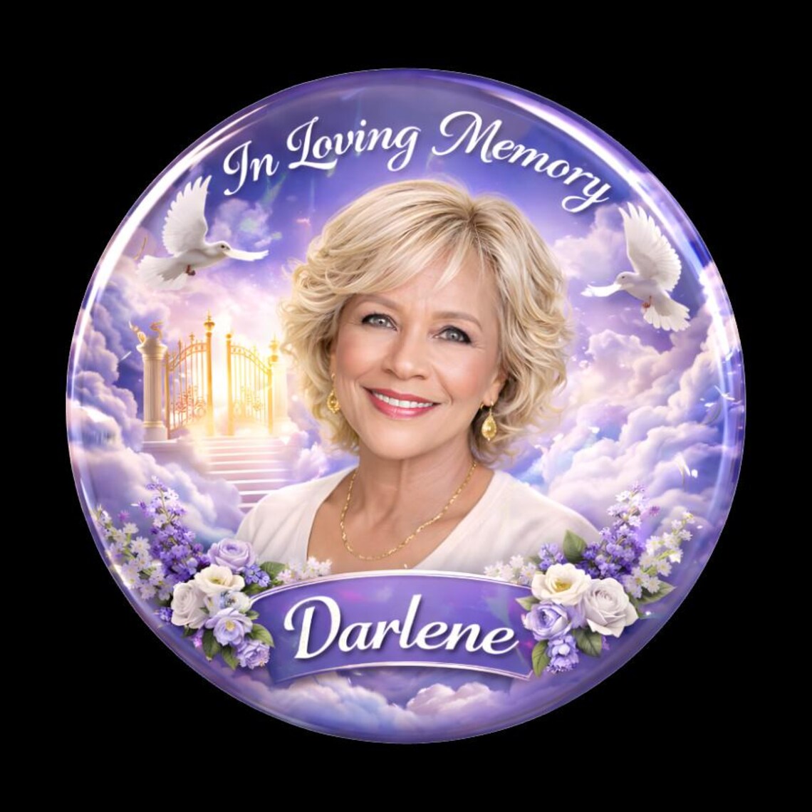 Custom Memorial Buttons With Photo | Funeral Pins | Celebration of Life ...