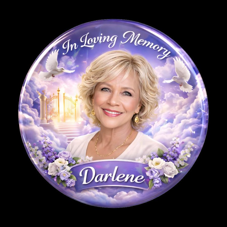 Custom Memorial Buttons With Photo | Funeral Pins | Celebration of Life ...