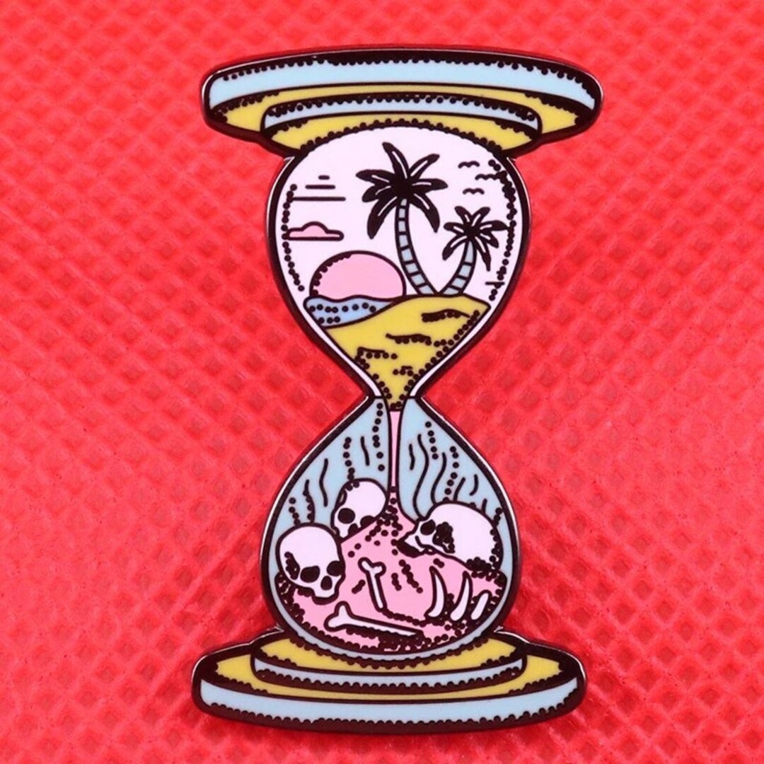 Palm Trees And Skulls Hourglass Pin Etsy