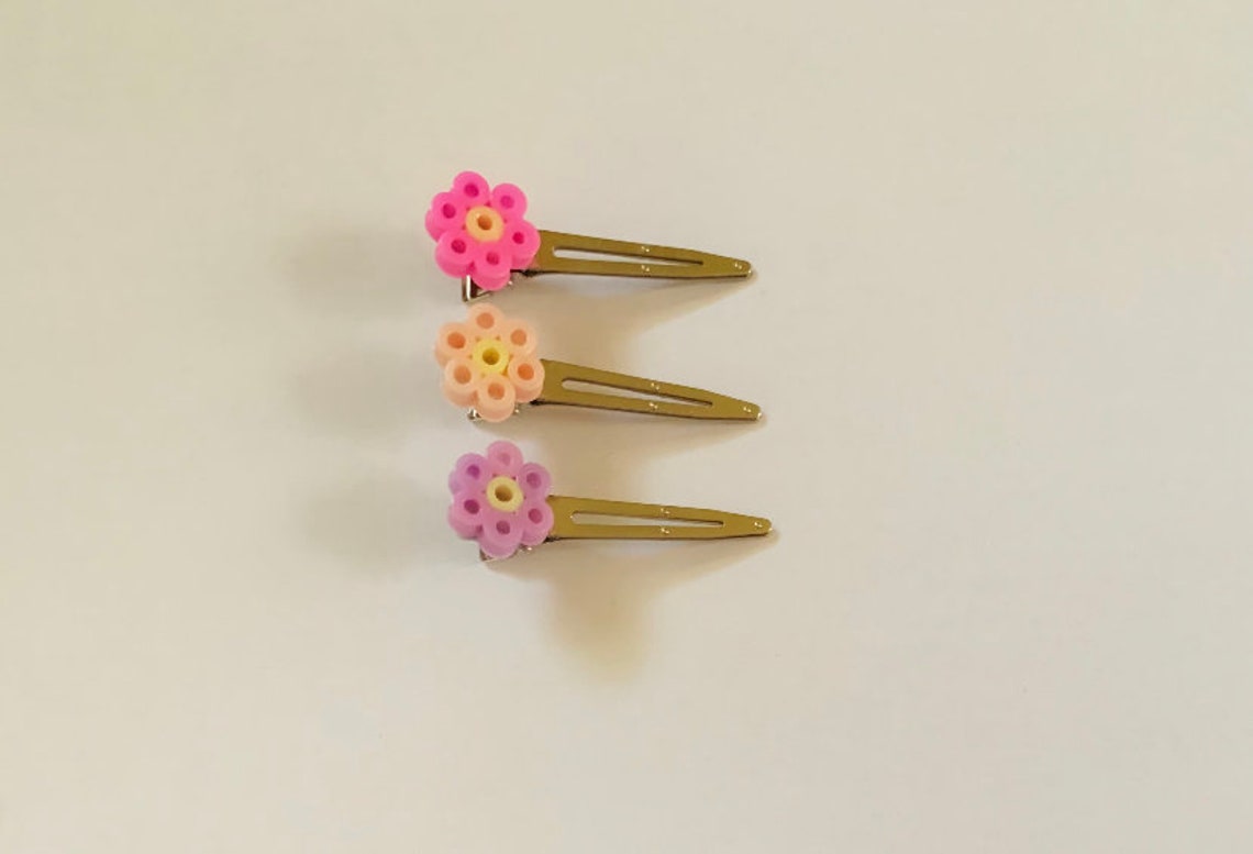 3 Pack Flower Mini Alligator Clips Perler Bead Jewelry - Etsy