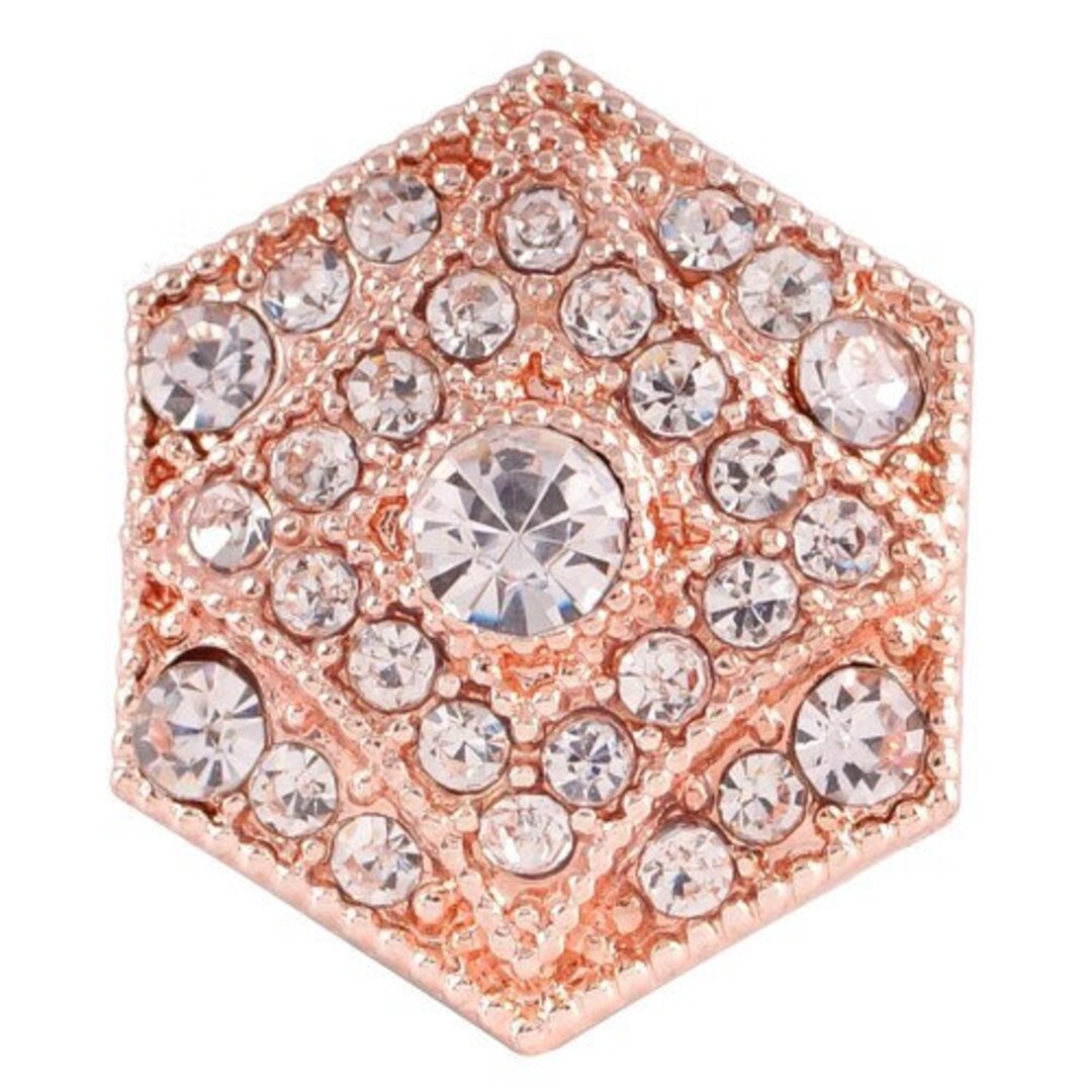 Hexagon and Rhinestone Snap Charm - Etsy
