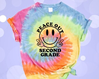 Peace Out Second Grade Last Day of School Tie Dye 2nd Grade Kid Teacher ...