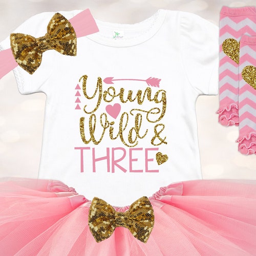 Young Wild and Three 3rd Birthday Outfit Third Birthday Young - Etsy