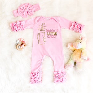 Daddy's Little Caddy - Girl Coming Home Outfit - Ruffled Newborn Baby ...