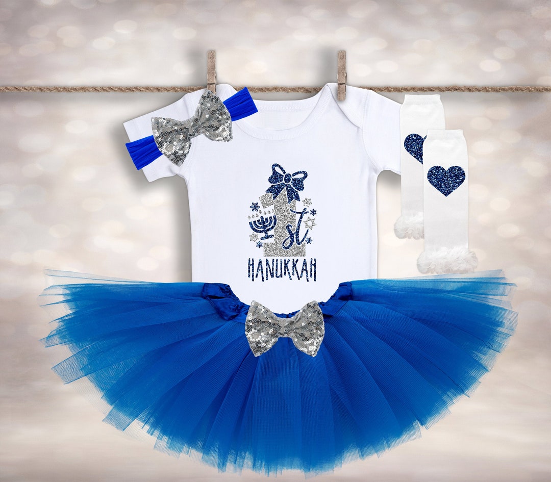 Baby Girl's First Hanukkah - Baby's First Holiday Onesie® - Girls Tutu ...