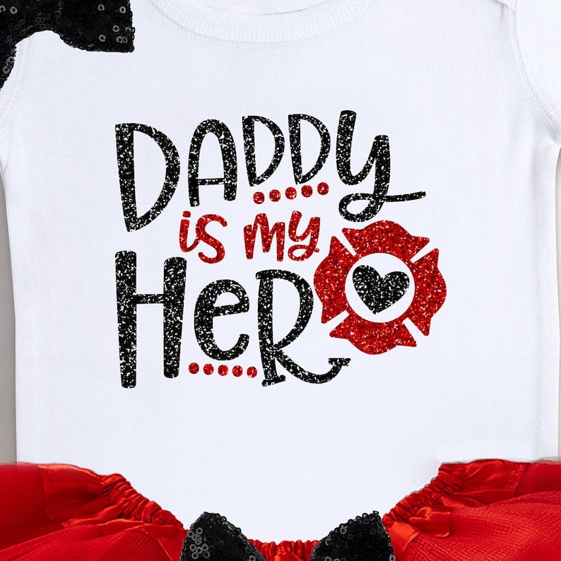 Daddy is My Hero - Fireman Tutu Outfit - Firefighter Baby - Baby Girl ...
