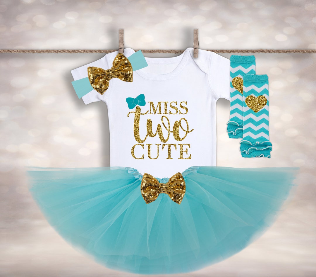 Two Cute Outfit Birthday Tutu Outfit Miss TWO Cute Outfit 2nd Birthday ...