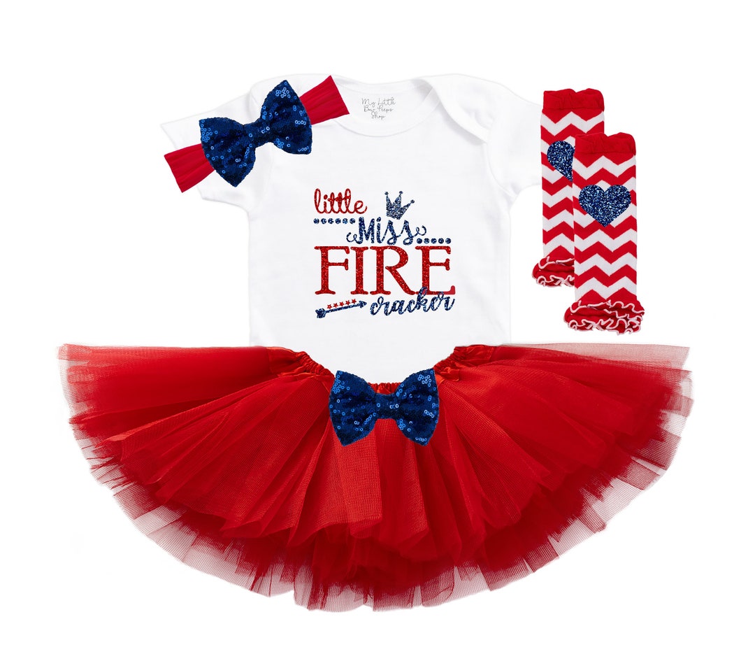 Little Miss Firecracker Tutu Outfit - Memorial Day Shirt - Baby Girl ...