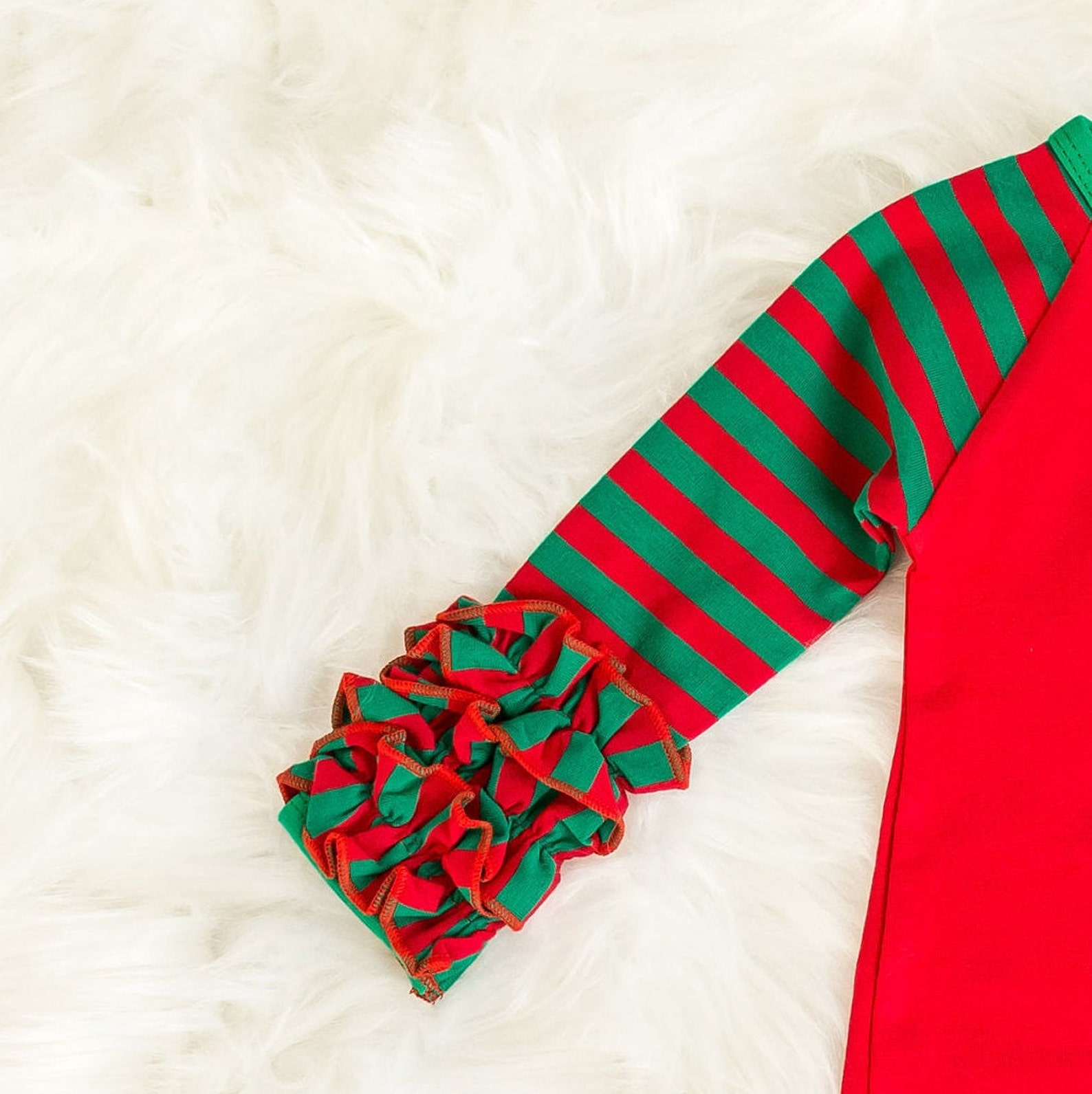 Personalized Baby Girl Ruffle Christmas Sleeper Gown, 1st Christmas ...