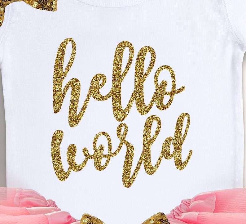 Newborn Hello World Outfit Baby Shower Gift Newborn Tutu - Etsy