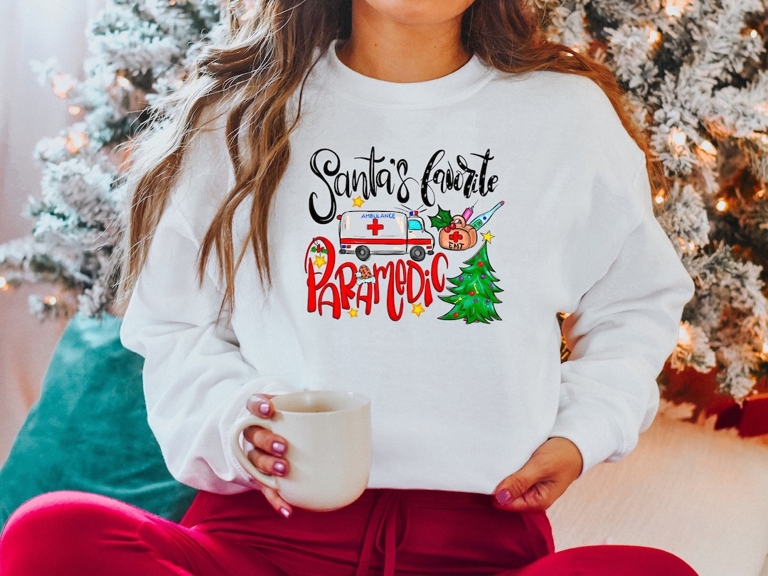 Santa's Favorite Paramedic - Christmas Paramedic Sweater - EMT Xmas ...