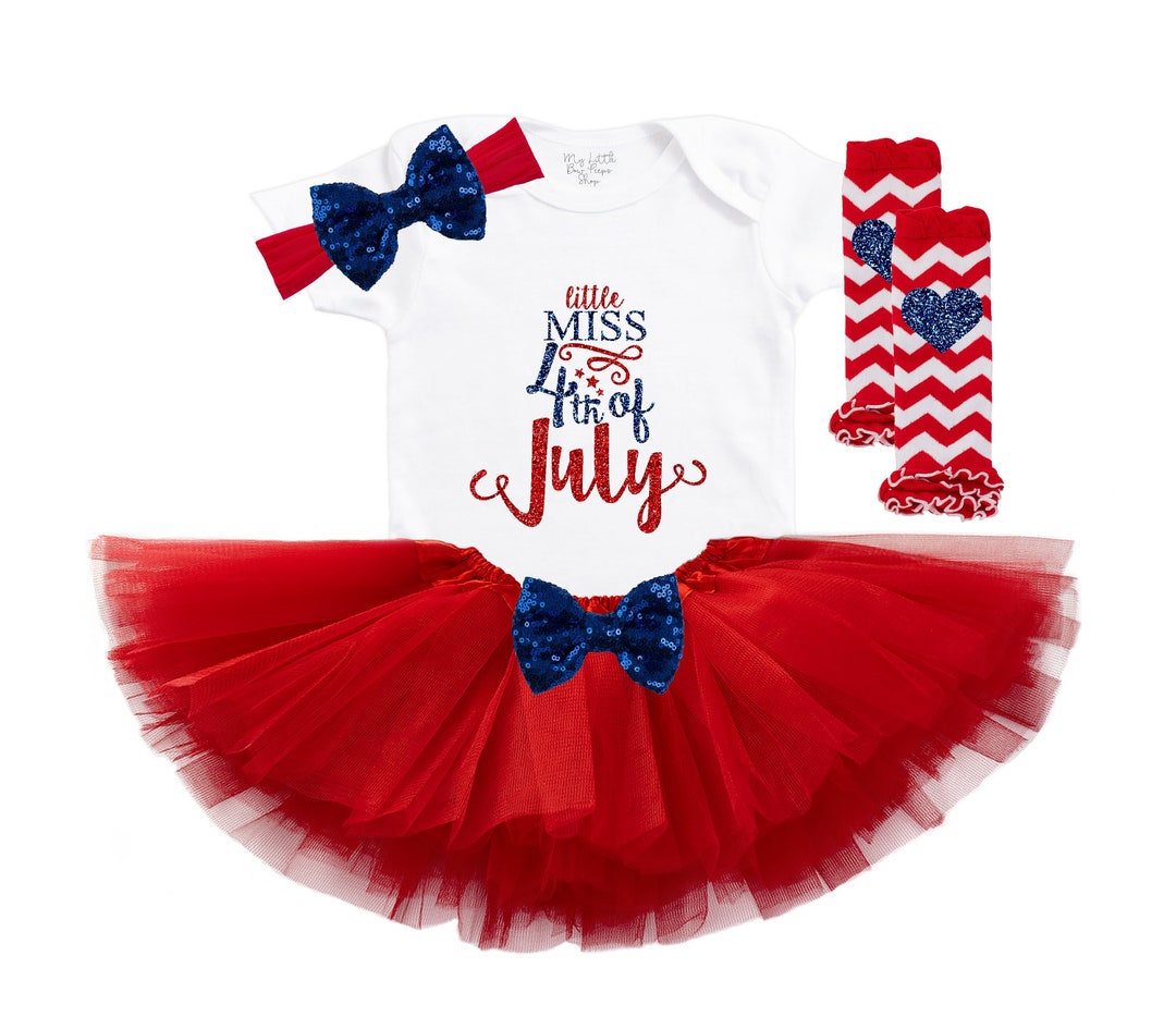 Little Miss 4th of July Tutu Outfit - Baby Girl 4th of July Onesie ...
