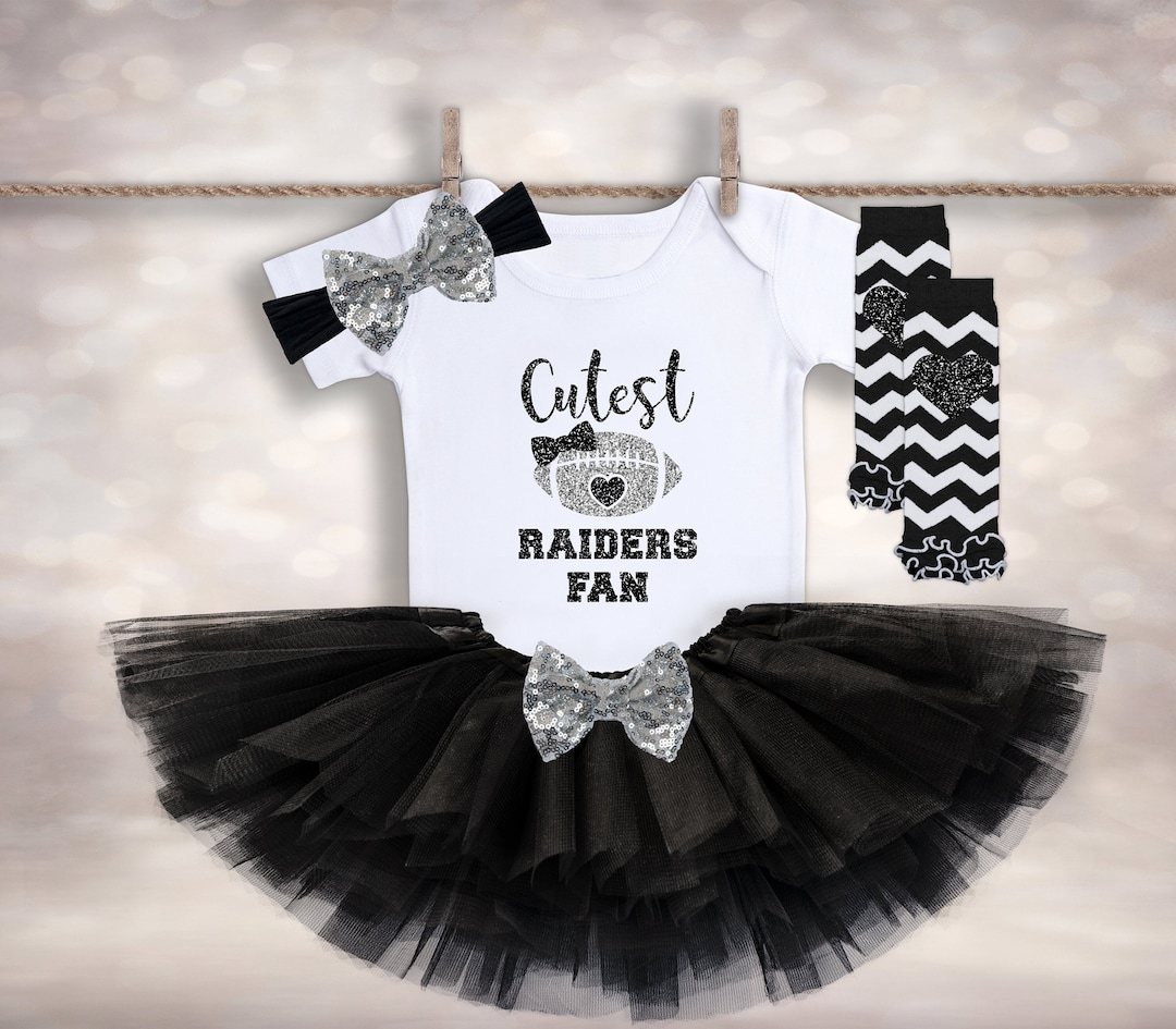 Cutest Football Fan Tutu Outfit - Black & Silver Baby Set - Tutus and ...