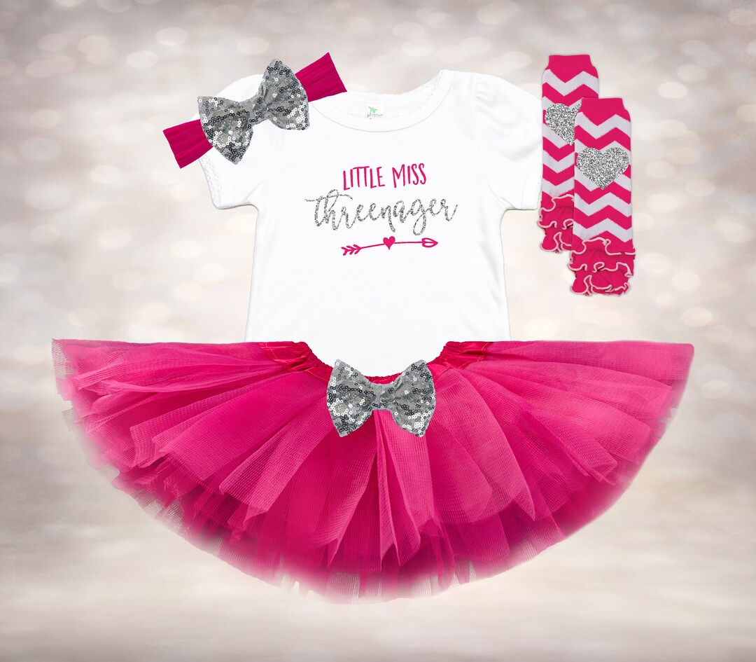Third Birthday Outfit - Little Miss Threenager - 3rd Birthday Shirt ...
