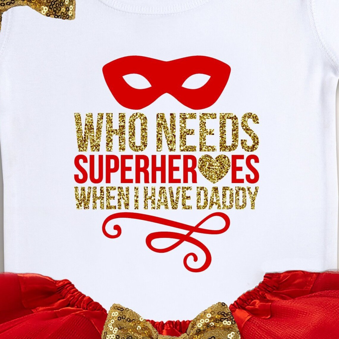 Daddy's a Superhero Outfit Baby Girl Tutu New Dad Gift - Etsy