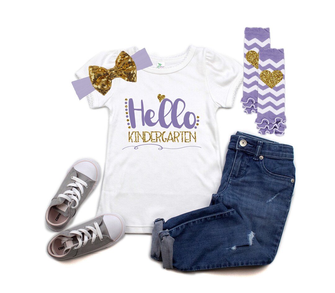 Grade School Shirt - First Day of School - Kindergarten Outfit - Hello ...