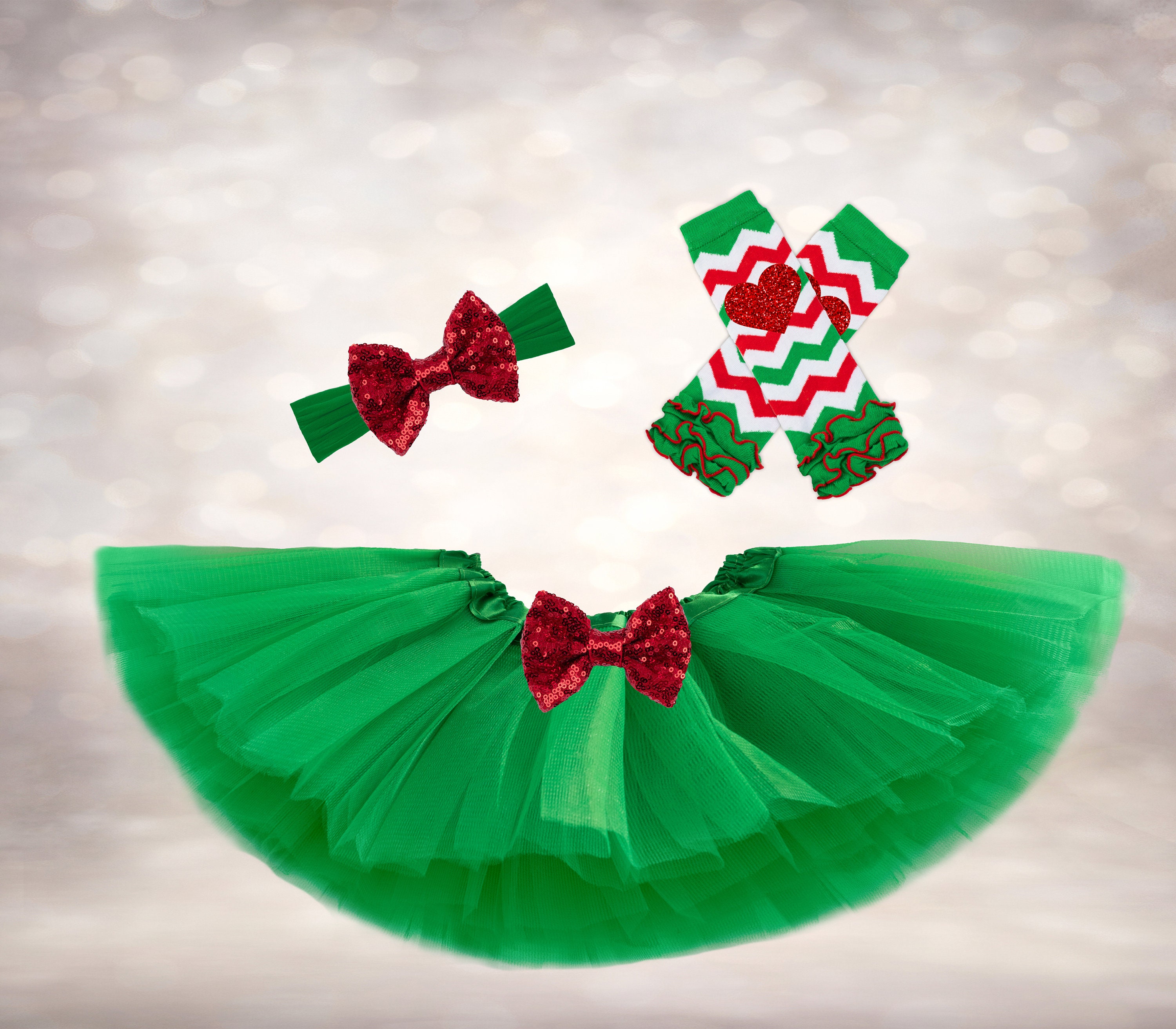 Holiday Tutu Set - Christmas Tutu - Christmas Tutu 3 Piece Set - 1st ...