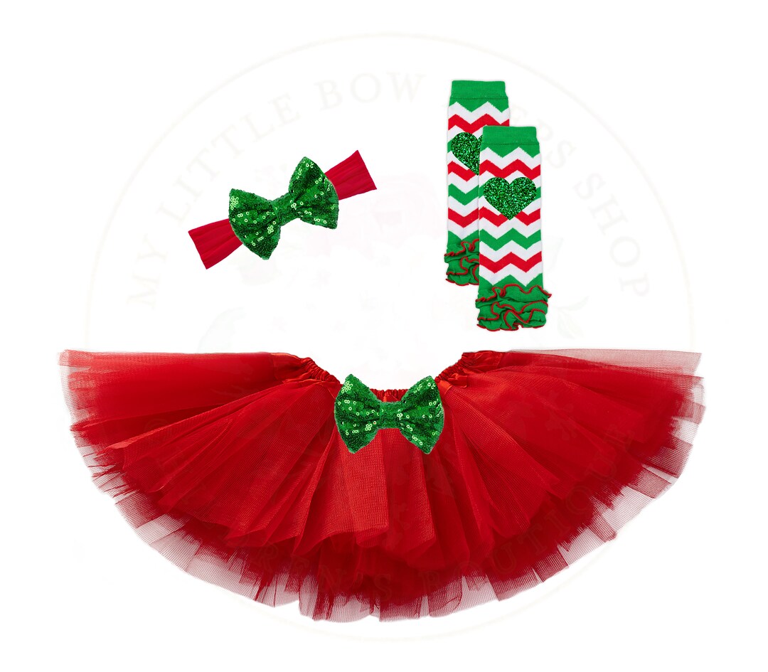 Christmas Tutu Set, Tutu Headband Set, 1st Christmas Outfit, Christmas ...