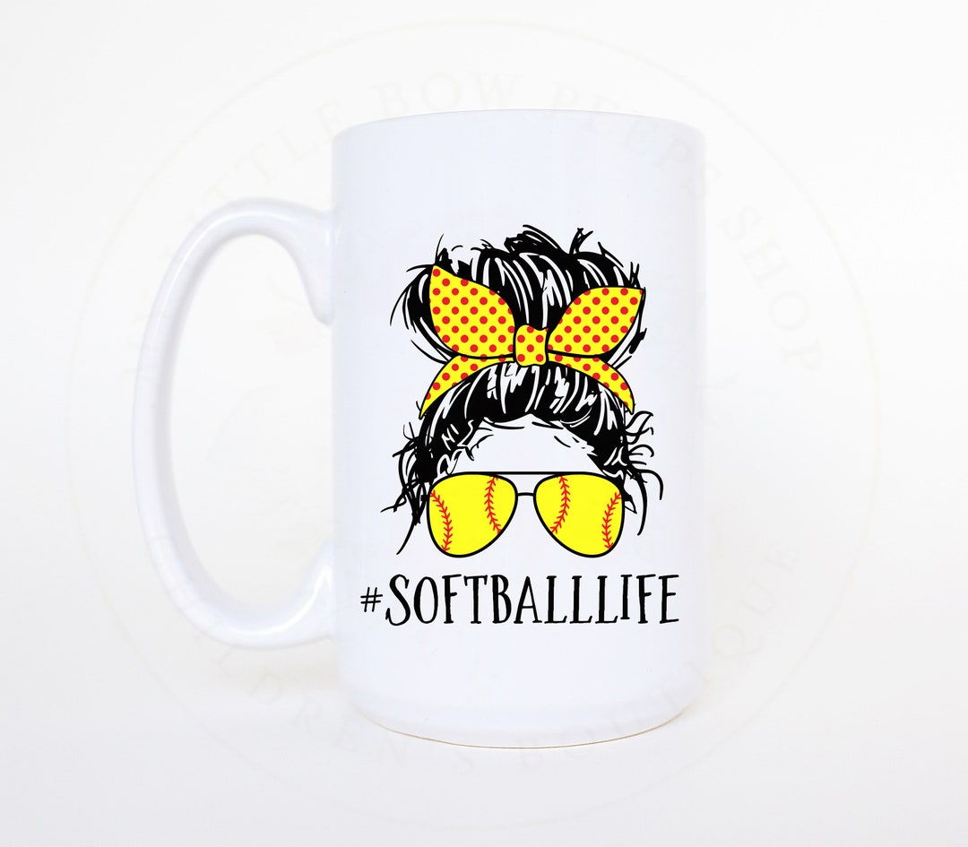 Softball Mom Mug - Coffee Lover Gift - Softball Life Mug - Gift for Mom ...