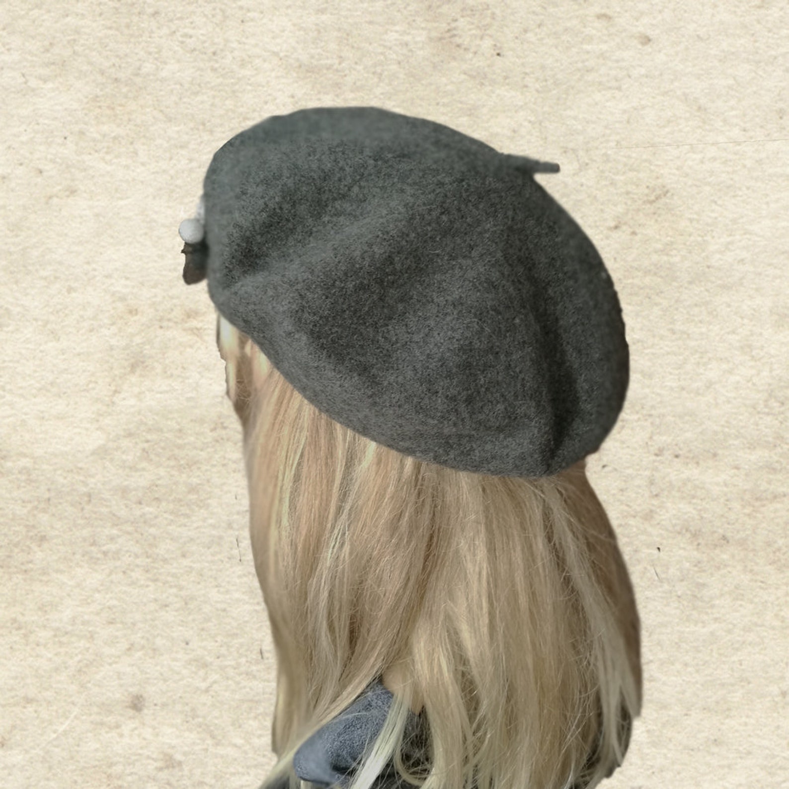 Felt Beret Hat Women's Felted Beret Gray Wool Beret - Etsy