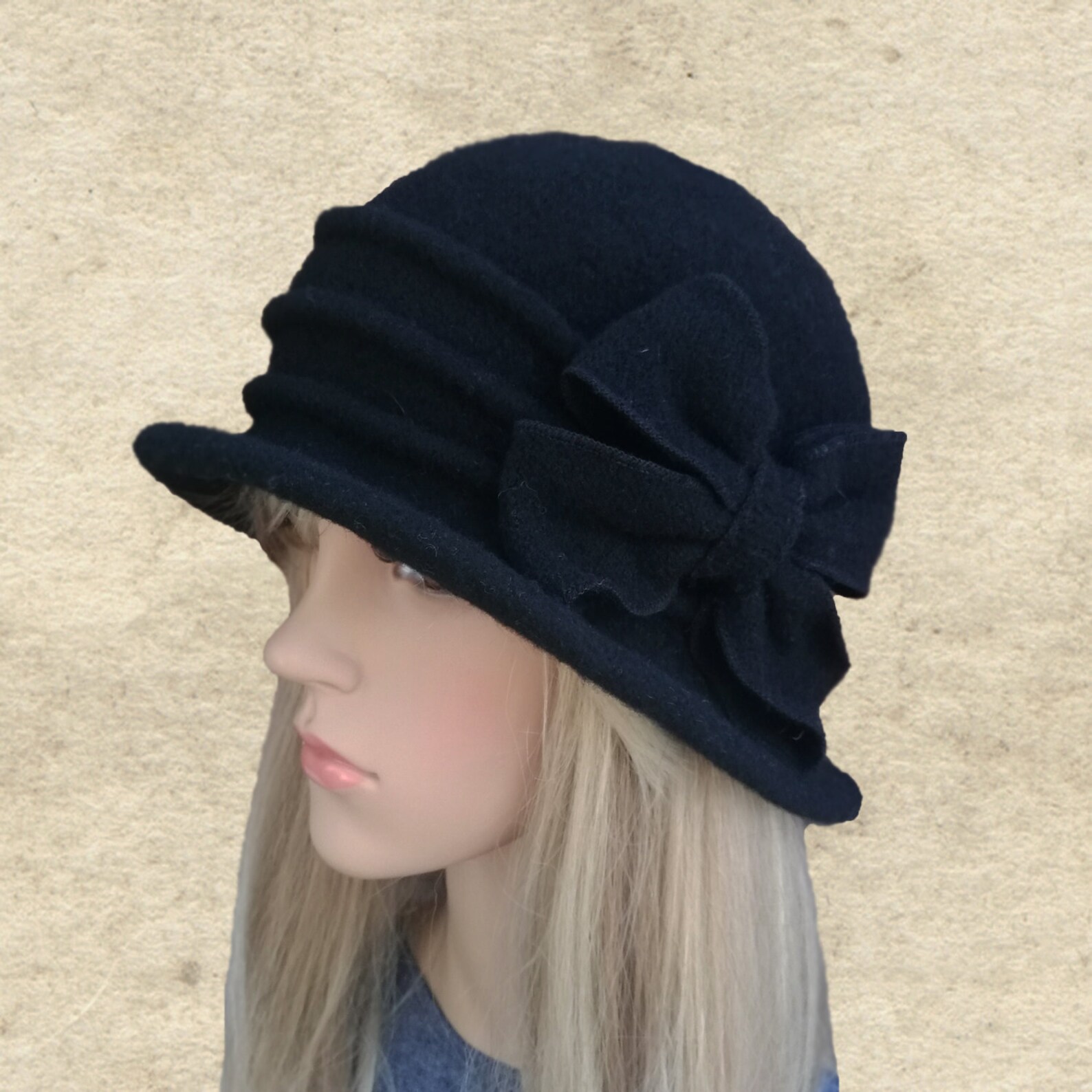 Felted Wool Hat, Black Winter Hat, Womens Felt Hat, Felted Hat Women ...