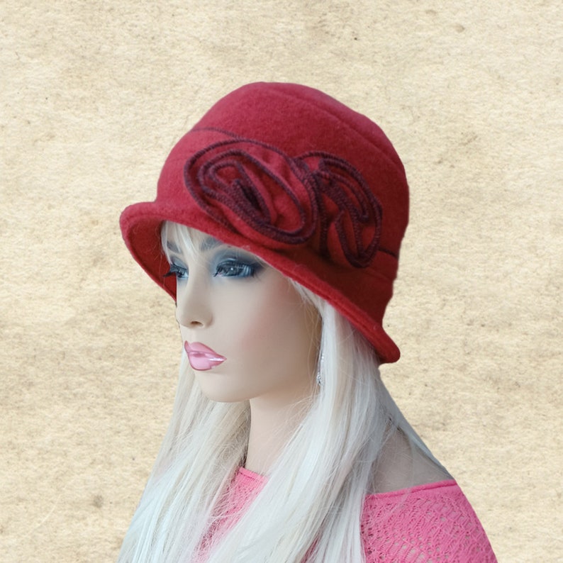 Women's Winter Hat Black Cloche Hats Winter Felted Hat - Etsy