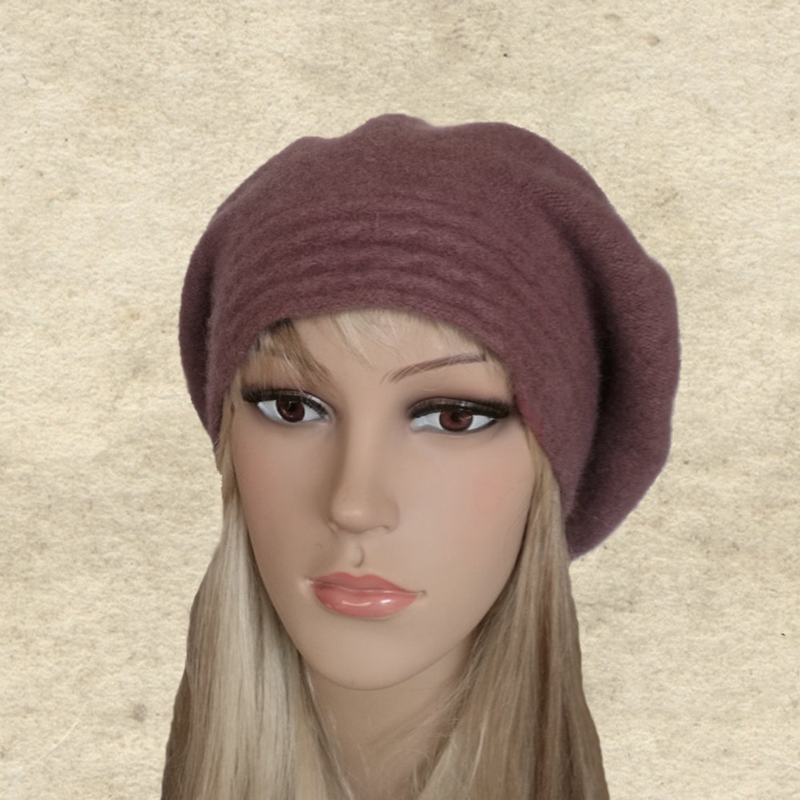 Ladies Felted Beret, Slouchy Wool Beret, Felted Wool Beret, Slouch ...