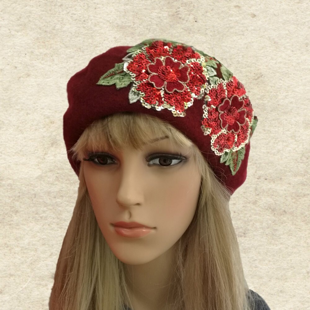 Felted Wool Beret Women's Winter Beret Womens French - Etsy