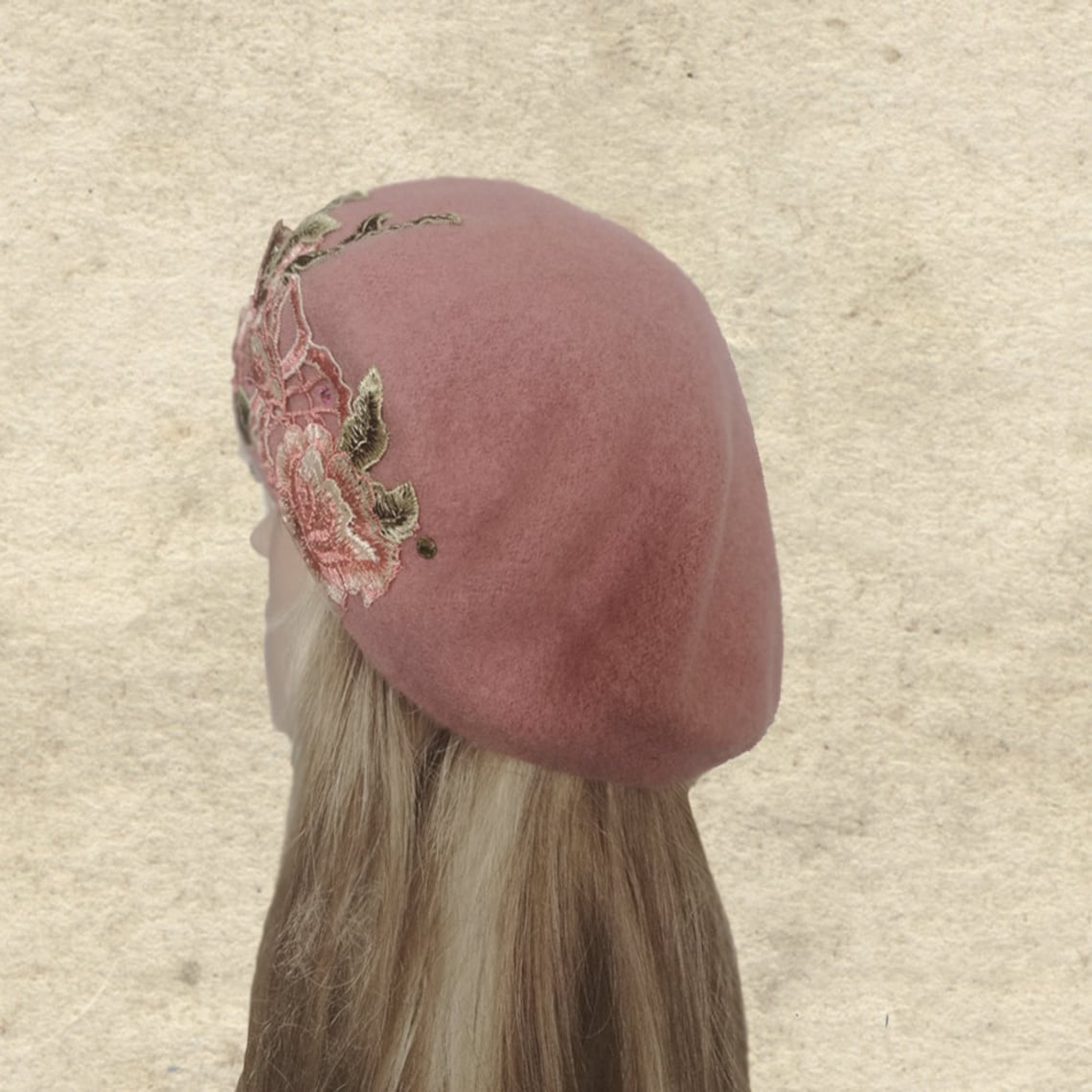 Warm Felted Beret Womens Felt Beret Pink Winter Beret - Etsy