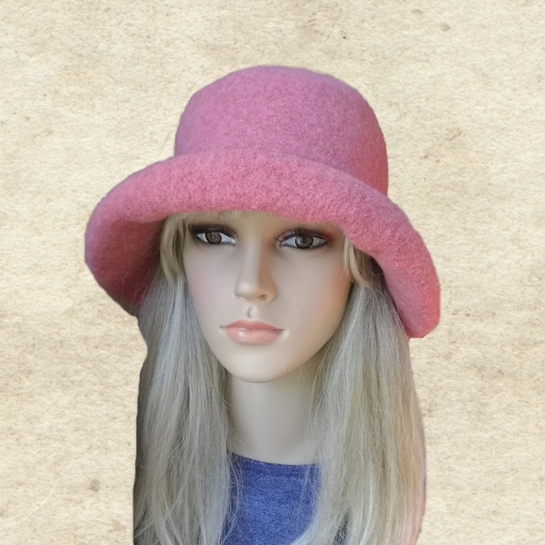 Black Felt Wool Hat, Winter Women Hat, Winter Cloche Hat, Felted Cloche ...