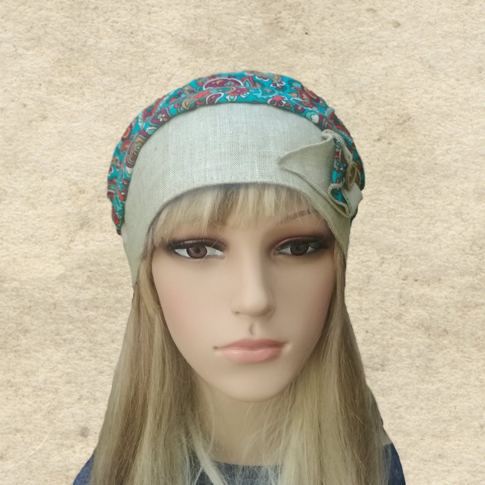 Womens Linen Hat. Womens Head Covering, Summer Women Bandana, Summer ...