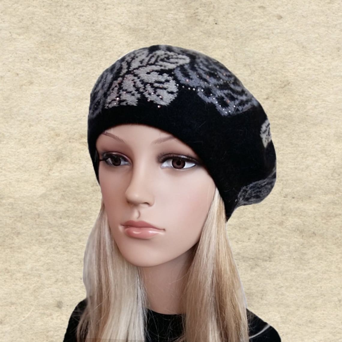 Winter Womens Beret, Wool Ladies Beret, Knitted Wool Beret, Wool Beret ...