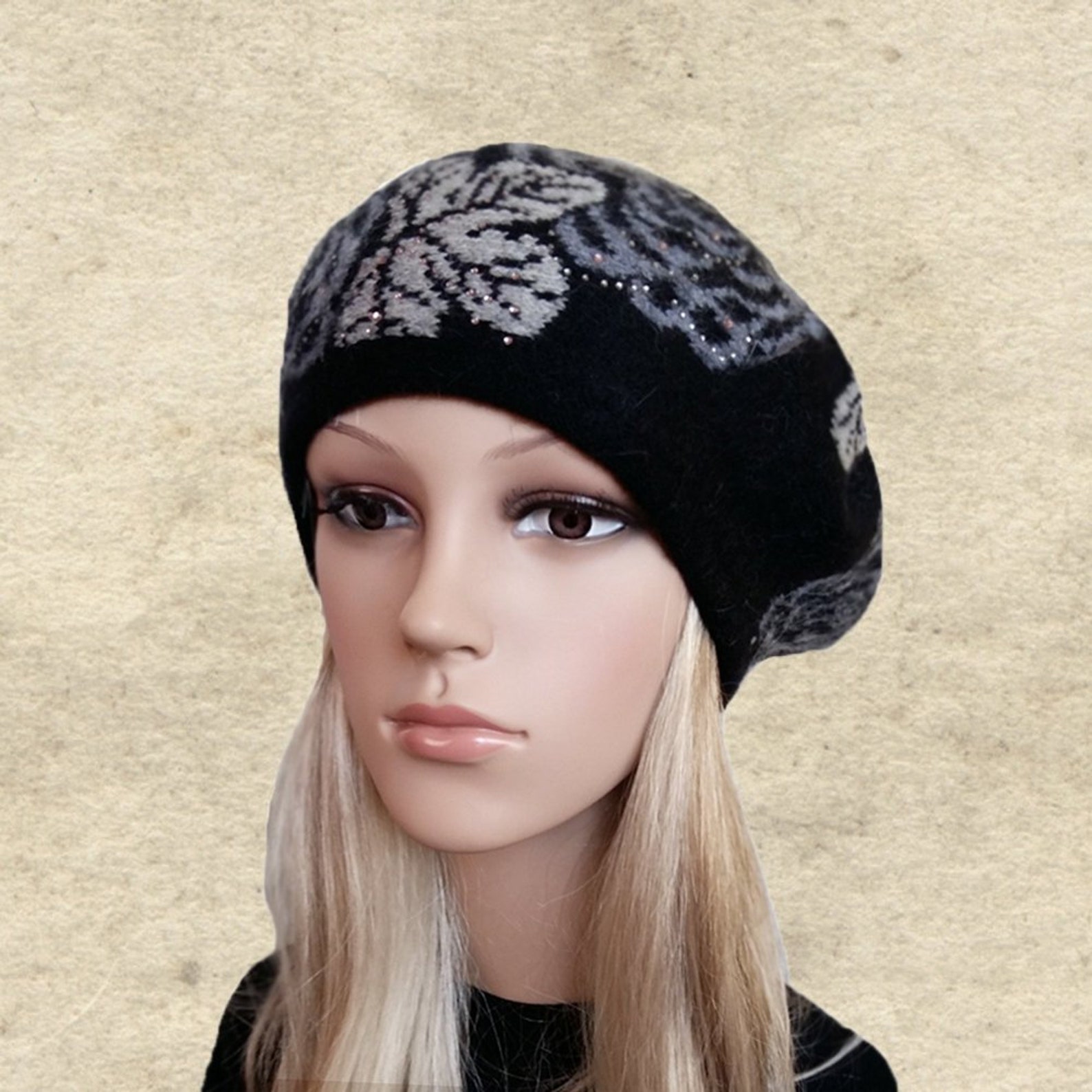 Winter Womens Beret, Wool Ladies Beret, Knitted Wool Beret, Wool Beret ...