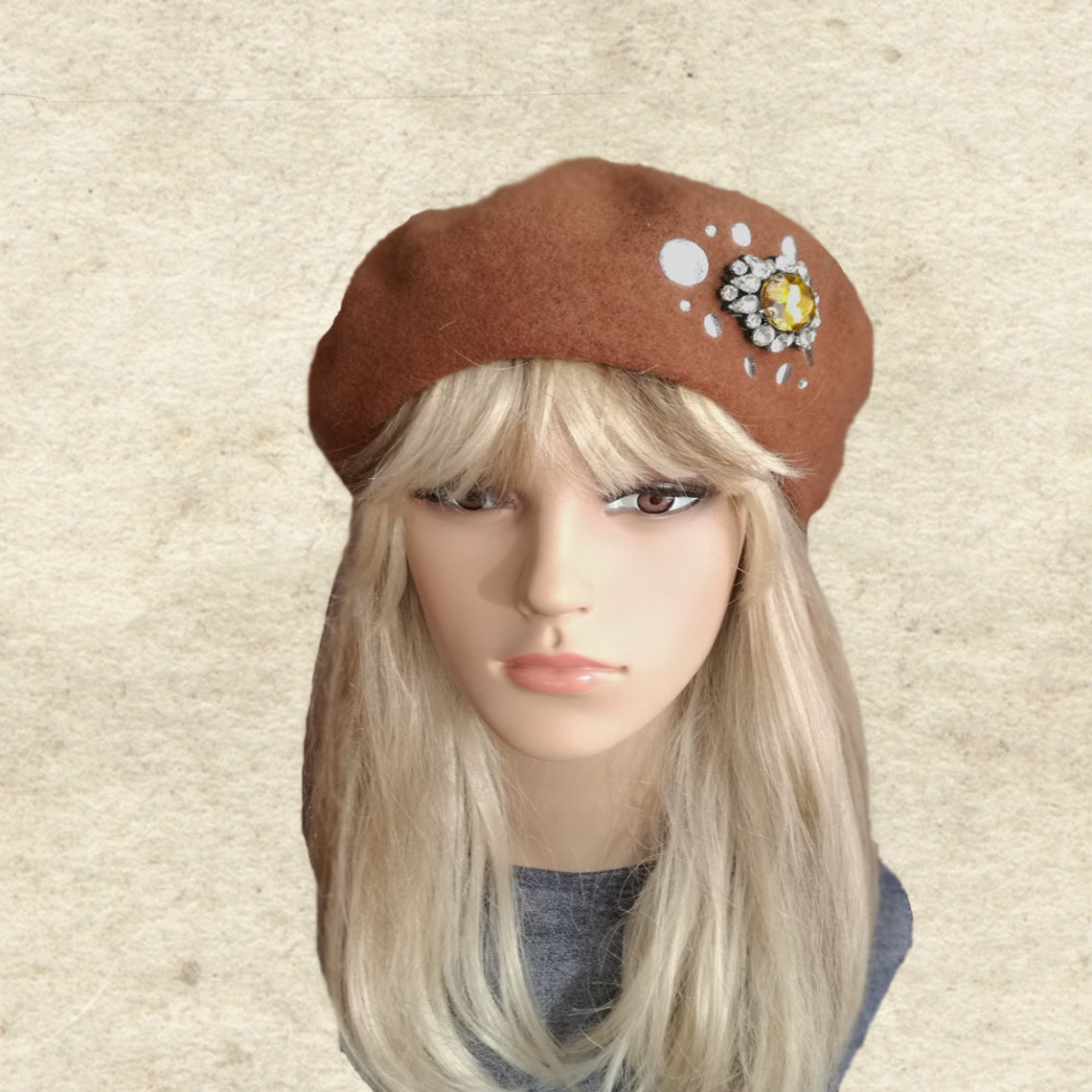 Felt French Beret Wool Winter Beret Womans Wool Beret Felt - Etsy