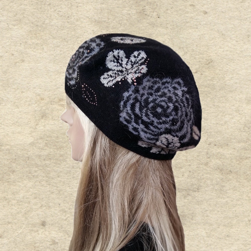 Winter Womens Beret, Wool Ladies Beret, Knitted Wool Beret, Wool Beret ...