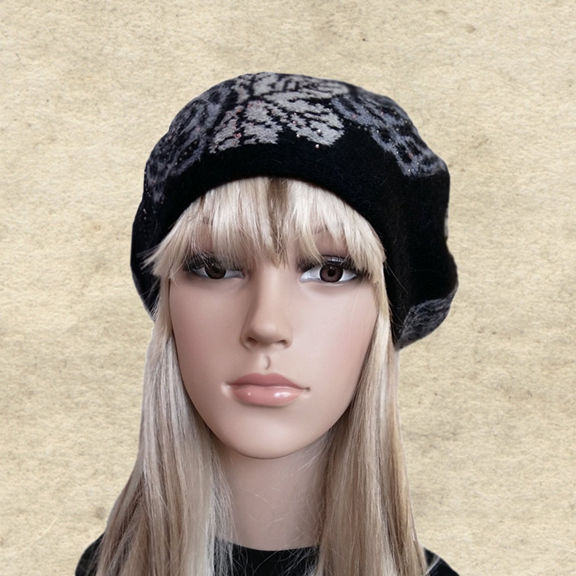 Winter Womens Beret, Wool Ladies Beret, Knitted Wool Beret, Wool Beret ...