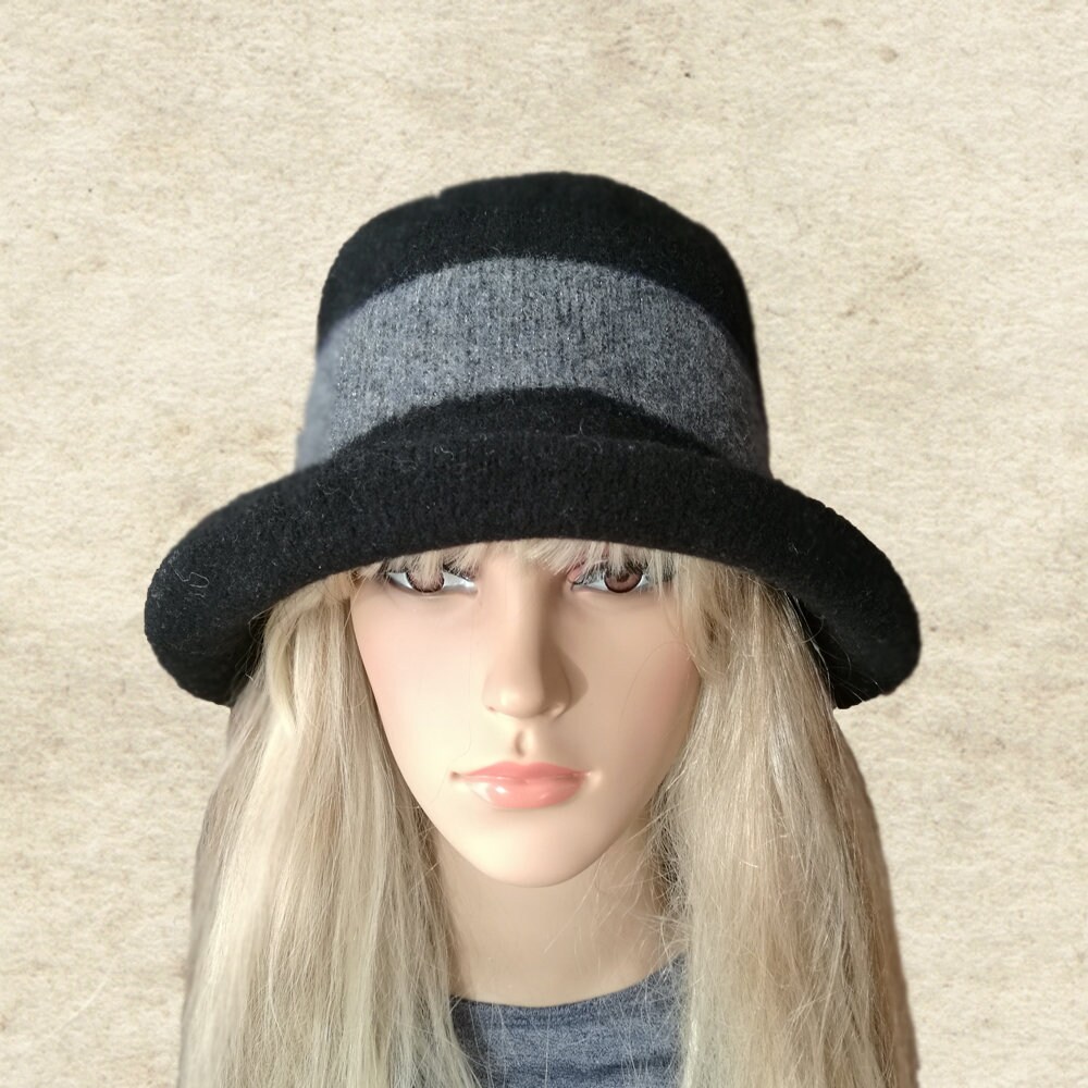 Women's Felt Hats, Felted Wool Hat, Womens Cloche Hat, Cloche Felted ...